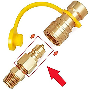 ANPTGHT Propane Brass Quick Connect Fitting Adapter Female Plug x 3/8' NPT Natural and Propane Gas Hose Plug for RV BBQ