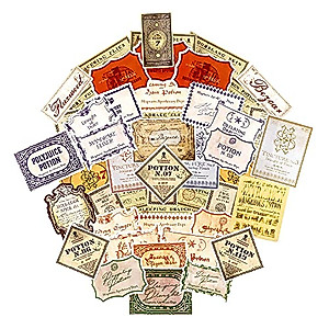 Conquest Journals Harry Potter Potions Labels Vinyl Stickers, Set of 50, Official Labels from The Wizarding World, Waterproof and UV Resistant, Great for All Your Gadgets, Potterfy All The Things