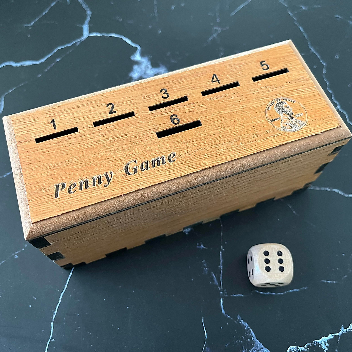 Penny Game, Family Fun Board Game, Drop Game Wood Box for 2-6 Players Premium Version