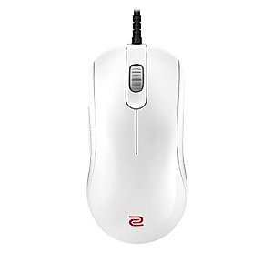 BenQ Zowie FK1-B Special Edition V2 White Symmetrical Gaming Mouse for Esports |Regular Weight | Paracord Cable & 16-Step Scroll | Driverless | Glossy Coating | Large Size
