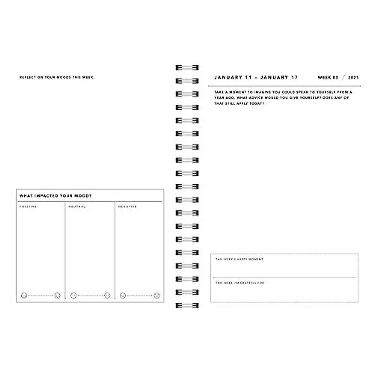 2021 Mood Tracker Planner: Understand Your Emotional Patterns; Create Healthier Mindsets; Unlock a Happier You! (Habit Tracker and Weekly Calendar)