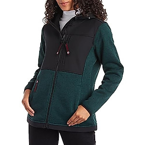 CANADA WEATHER GEAR Women’s Jacket – Lightweight Sweater Fleece Sweatshirt Jacket (S-XL), Size Large, Ponderosa Green