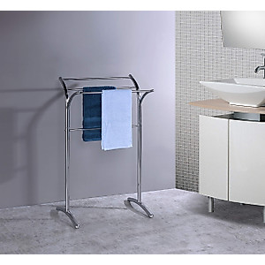 King's Brand Furniture-3 Tier Metal Freestanding Bathroom Towel Rack Stand Organizer, Chrome