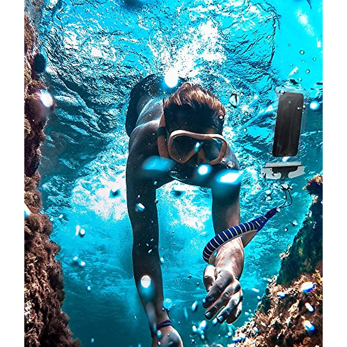 Ringke Waterproof Float Strap (2 Pack), Underwater Floating Strap, Wristband, Hand Grip, Lanyard Compatible with Camera, Phone, Key and Sunglasses (Palm Leaves & Navy Stripes)