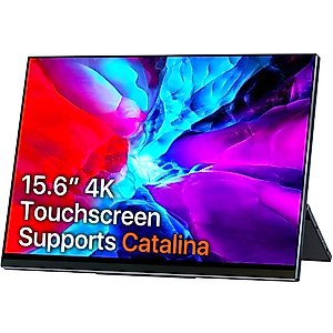 4K Portable Monitor Touchscreen - 15.6 Inch UHD Multi Touch Auto-Rotating HDR FreeSync USB-C Portable Display with Kickstand Type-C Mini HDMI for Laptop PC Phone Mac Surface Xbox PS4 Switch (Renewed)