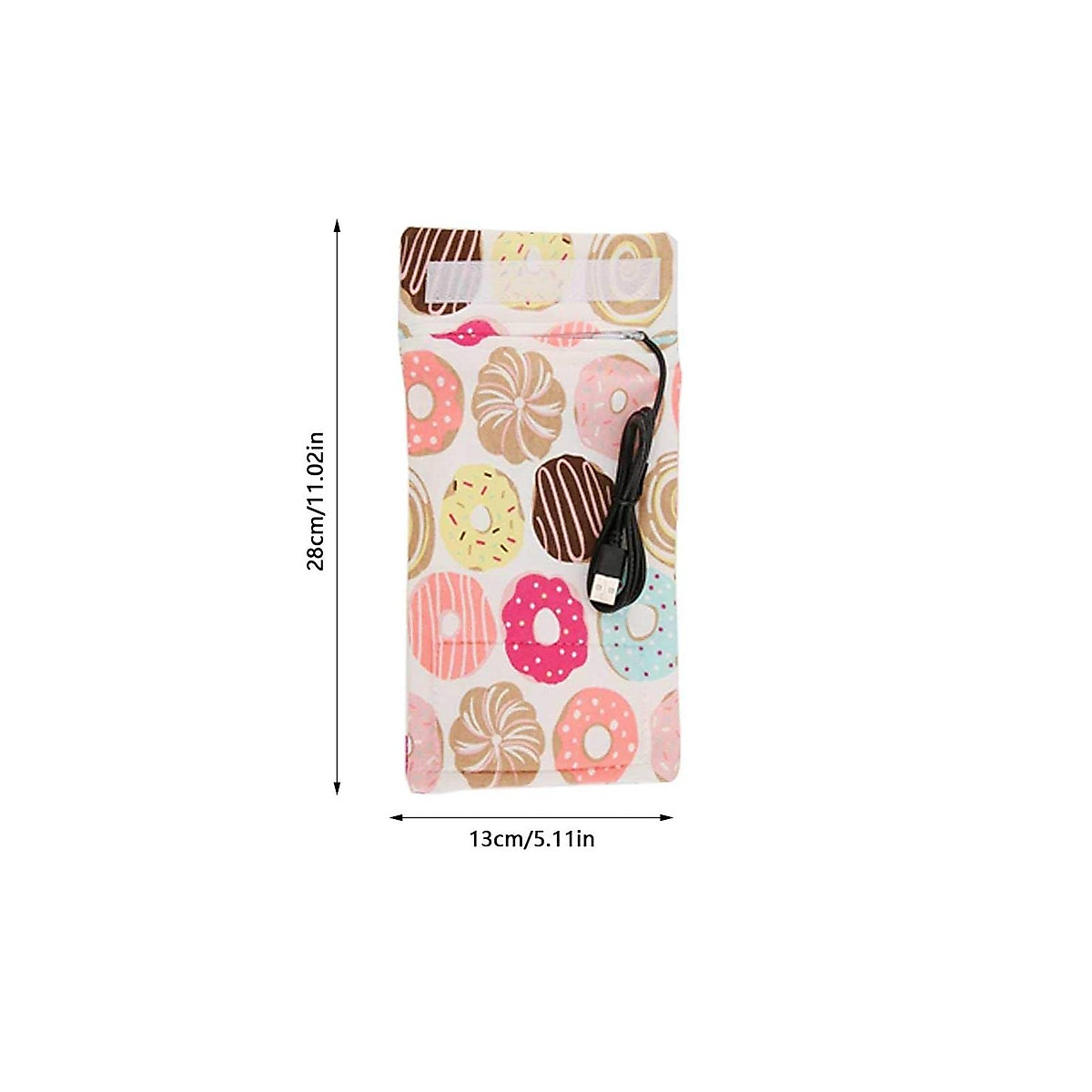 USB Baby Bottle Warmer Travel Bottle Warmer, On The Go Bottle Warmer USB Bottle Warmer Portable Bottle Warmer for Babie, Portable Milk Heater Cover(Donut Pattern)