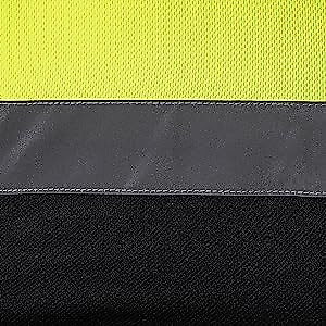 L&M Hi Vis Class 3 T Shirt Reflective Safety Lime Orange Short Long Sleeve HIGH Visibility, Black Bottom (Lime_L, X-Large)