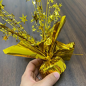 ALISSAR Glitter Gold Star Centerpieces-Table Decorations for Home Decor Birthday Wedding Anniversary Decor (Gold) (4, Gold)