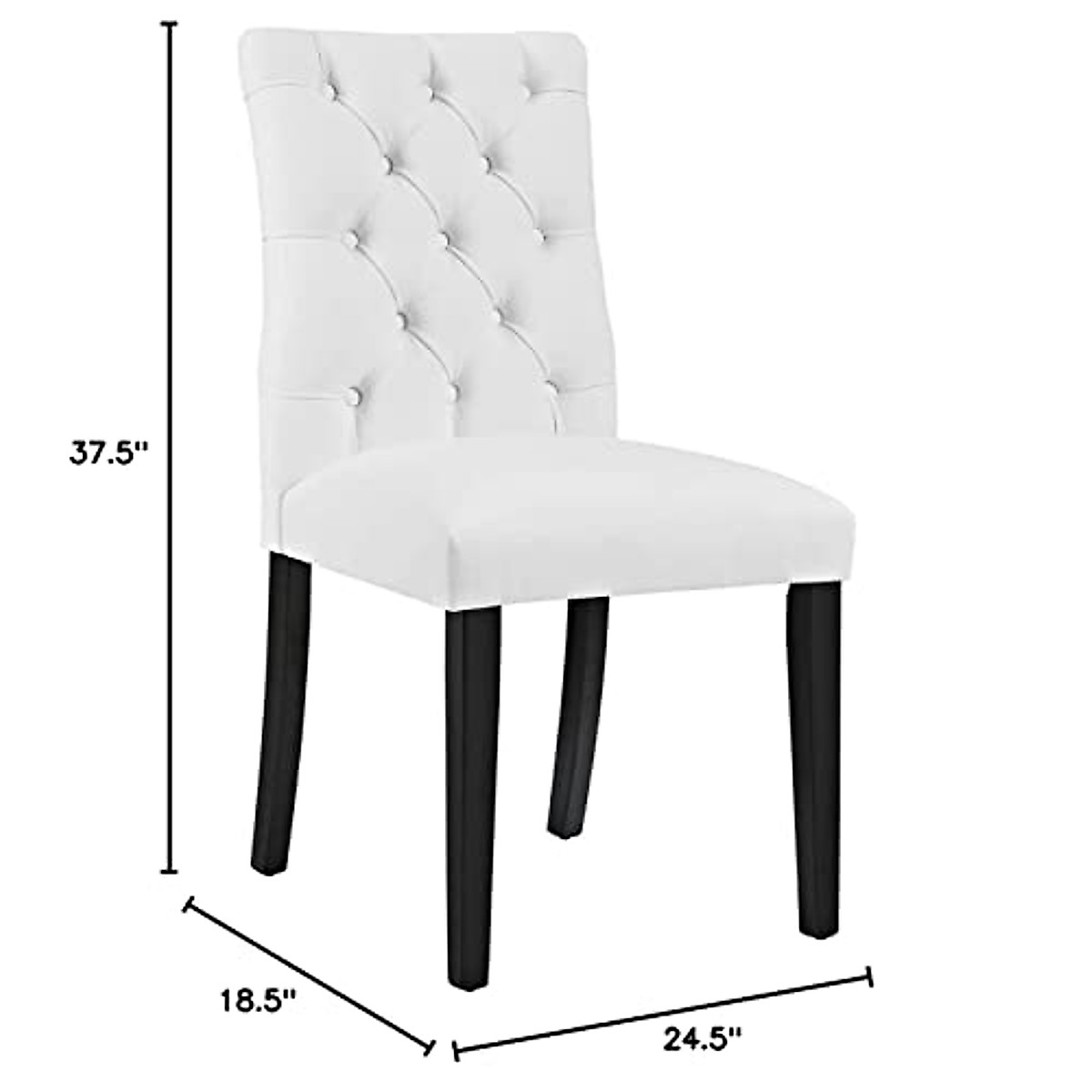 Modway MO- Duchess Modern Tufted Button Faux Leather Upholstered Parsons, Dining Chair, White