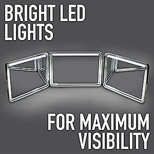 SELF-CUT SYSTEM 2.0 - LED Lighted Black Lambo 3 Way Mirror with Free Educational Mobile App