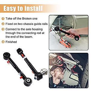X AUTOHAUX 1 Set 2.5"-6" Adjustable Front Sway Bar Quick Disconnect End Links for Jeep Wrangler TJ 1997-2006 for Cherokee XJ 1984-2001 Replace 2030 Swaybar Quicker Disconnect System
