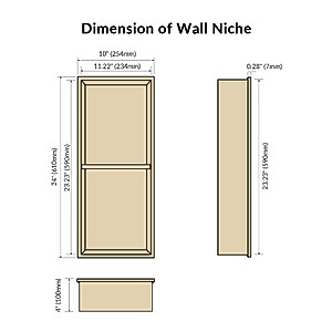Merranox Shower Niche,Stainless Steel Shower Niche,Recessed Niche Shower for Bathroom Storage,no tiling Required, 24" X 12" X 4",Champagne Gold