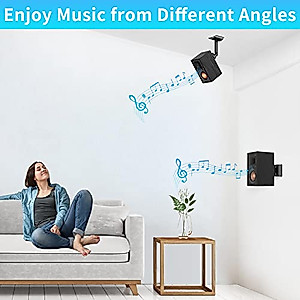 Chunxiao Speaker Mount for Klipsch R-40M, HDT-600 Speaker Wall Mount, Swivel and Tilt Adjustable Bookshelf Speaker Mount Brackets for Klipsch Speaker Wall Mount with Hardware Kit