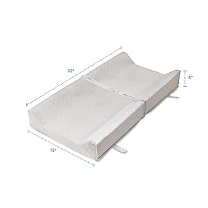 LA Baby Contoured Waterproof Diaper Changing Pad, 32" with 100% Organic Cotton Layer - Made in USA. Non-Skid Bottom, Safety Strap, Fits All Standard Changing Tables/Dresser Tops