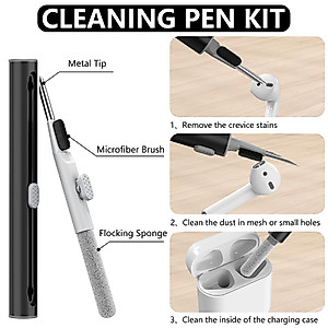 2 Pack for Airpods Case Cover with Cleaner Kit,Soft Silicone Protective Case Compatible with Apple AirPods 2nd/1st Generation Charging Case with Keychain, AirPod Case for Women Men(Black+Rose Pink)