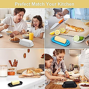 AONCO Butter Dish, Butter Container Holds with Clear Lid for Countertop, Unbreakable Butter Keeper for Home Kitchen Decor, Perfect for East/West Coast Butter, BPA-free (Black)