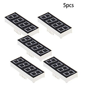 Bettomshin 5Pcs LED Digital Tube Common Anode 12 Pin 4 Bit 1.98 x 0.75 x 0.31inch(LxWxH) 0.56" Red Display Digital Tube 5641BH