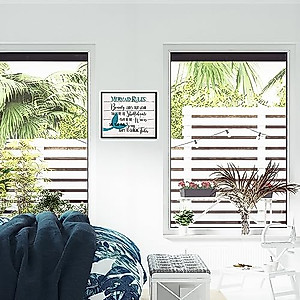 Mermaid Rules - Inspirational Beach Wall Art, Distressed Wood Design Ocean Wall Decor Print, Ideal Wall Decor For Home Decor, Bedroom Wall Art, Great House Decor, Office Decor, Unframed - 10x8