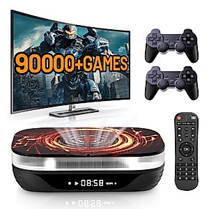 Kinhank Super Console X4 Plus video Game Console with 90000+Games, EmuELEC 4.6/Android 11.0/CoreE，Retro Game Console Compatible with Most Emulators,S905x4,8K UHD Display