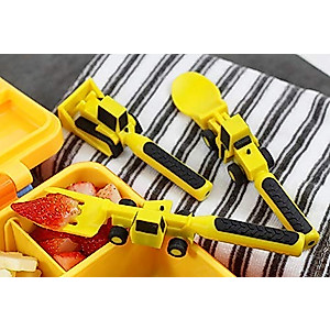 Constructive Eating Made in USA Set of 3 Construction Utensils for Toddlers, Infants, Babies and Kids - Made With Materials Tested for Safety