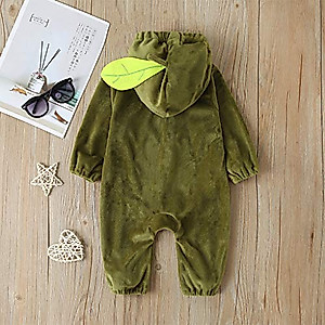 bebeshopdelageyhu Infant Toddler Baby Halloween Costumes Cute Hoodie Romper Jumpsuit Warm Costume Clothes (3-6 Months,Avocado Hooded Jumpsuit)