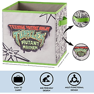Idea Nuova Teenage Mutant Ninja Turtles: Mutant Mayhem Set of Two Spacious Collapsible Storage Cubes, 10"x10"