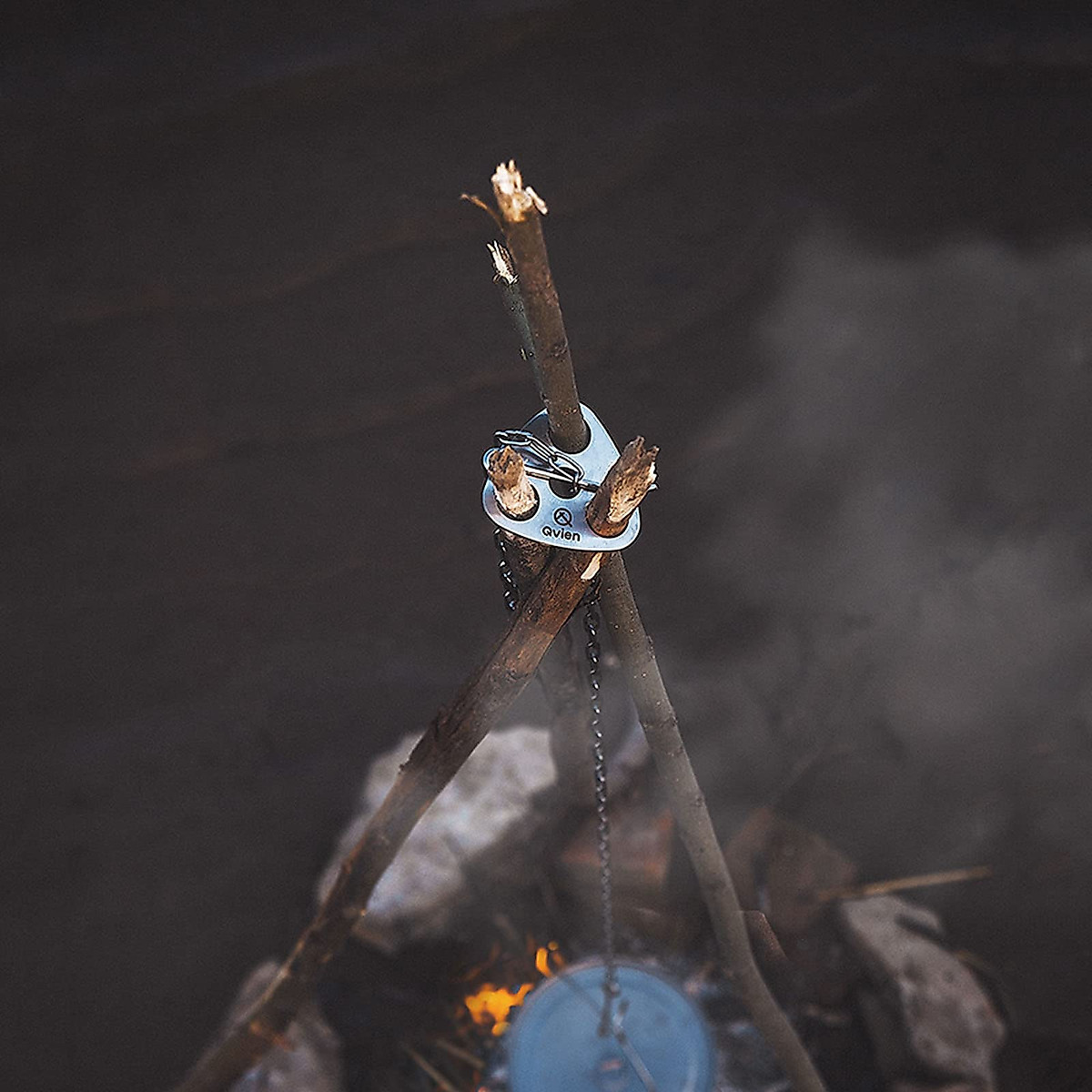 INYX SHOES Outdoor Cooking Kitchen Camping Branches Tripod Board Stainless Steel Campfire Support Plate with Adjustable Chain for Hanging Cookware Lightweight Portable Durable (Style1)