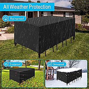 Kingling Patio Furniture Covers, Outdoor Furniture Cover Waterproof Rectangle Outdoor Table Cover Patio Covers for Outdoor Sectional Cover (83" X51" X29")