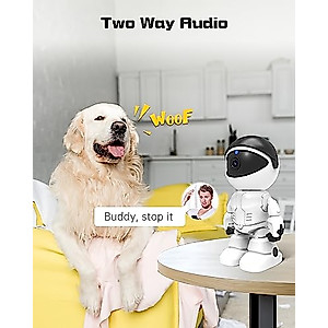 Indoor Camera,Wireless Security Camera, IP Camera 2K, WiFi Home Indoor Camera, Pet Camera with Phone App,Smart Pan Tilt 2.4GHz with IR Night Vision, Siren,Motion Detection for Baby and Pet (2K-White)