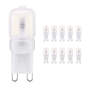 G9 LED Light Bulbs 10 Pack G9 Base 3 Watts Cool White 110V Dimmable Frosted Lens Light Lamps for Indoor Chandelier Ceiling,Equivalent to 25W Halogen