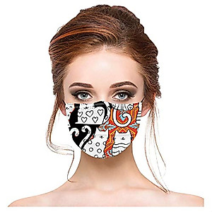 50PCS Personalized Cat Printed Disposable_Face_Masks for Adult,3-ply Face Protection Covering with Elastic Earloop and Nose Clip for Outdoor,Comfortable & High Filtration &Ventilation (F)