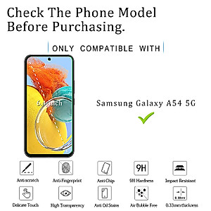 KATIN [2-Pack] Screen Protector Designed for Samsung Galaxy A54 5G Tempered Glass, Anti Scratch, Bubble Free, HD Clear, Case Friendly