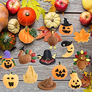 Holydeck 60 Pcs Thanksgiving Day Mochi Squishy Toys,Mini Cute Squeeze Toy Stress Reliever Anxiety Packs for Kids Thanksgiving Day Party Favor,Fall Decor,Fall Decrations (Thanksgiving)
