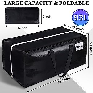StorageRight Extra Large Moving Bags Oversized Moving Boxes with Strong Handles ＆ Zippers，Collapsible ＆ Reusable Storage Tote for Items，Ideal for Packing & Space Saving 93L,8-Pack