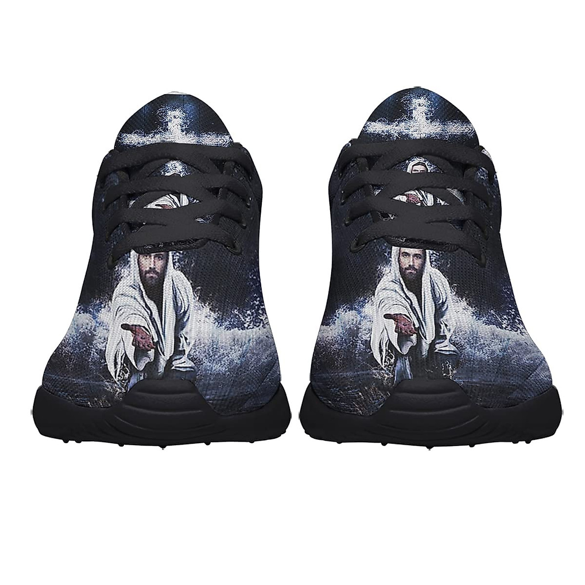 Cross Saves Us Shoes for Men Women Running Sneakers Breathable Casual Sport Tennis Shoes Gift for Him Her Black Size 13