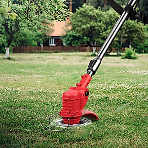 HEVIRGO 12V 2000mAh Cordless Grass String Trimmer with 2 Batteries Charger, Telescopic Electric Grass Trimmer Weed Eater Lawn Mower, Garden Brush Cutter Ship from USA Fast Arrival