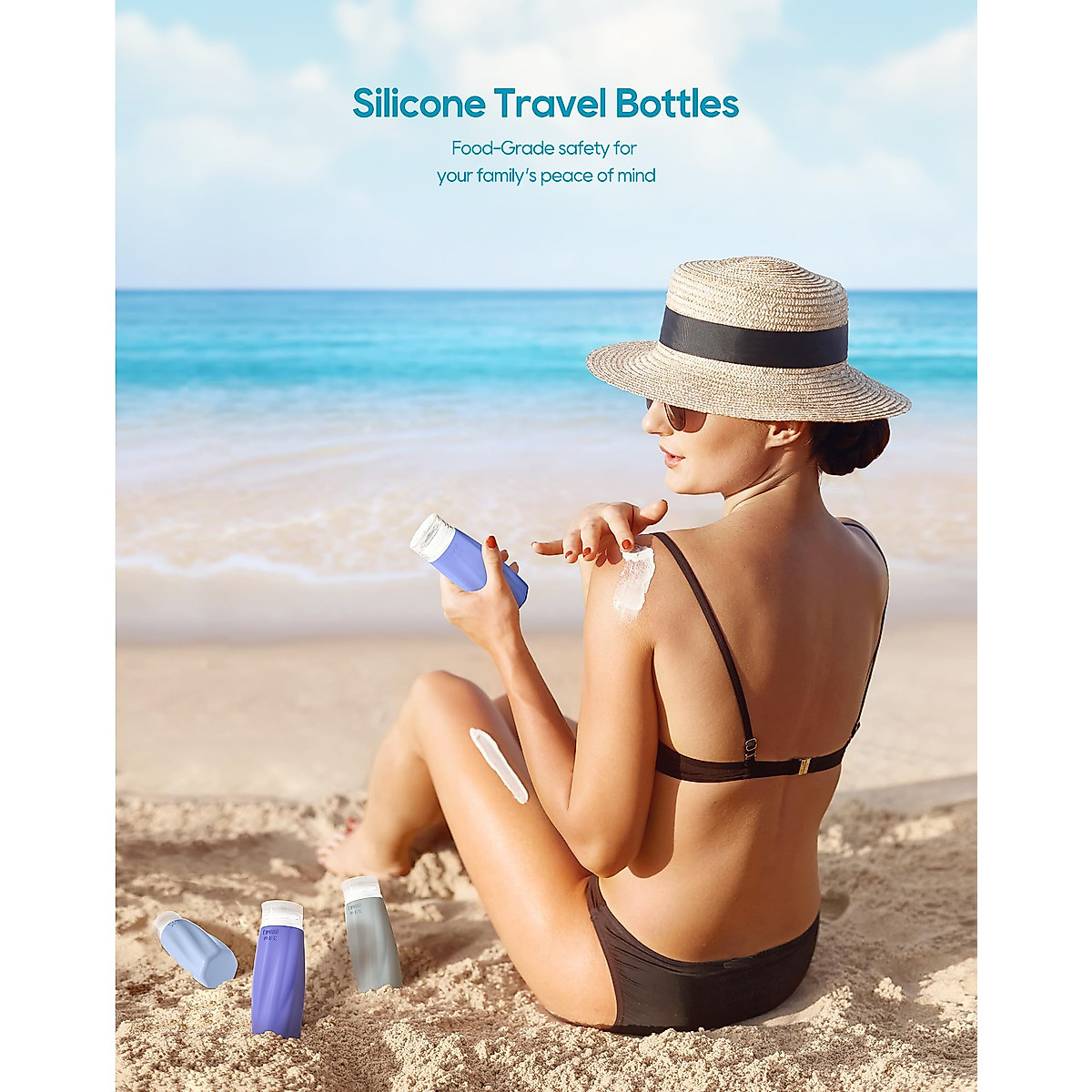 Morfone Travel Bottles for Toiletries, 3oz TSA Approved Travel Size Containers Leak Proof Squeezable Travel Accessories Refillable for Shampoo Conditioner Lotion Liquids(4Pack)