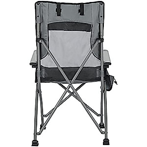TIMBER RIDGE Aluminum Collapsible High Back Chair with Organizer Cup Holder Headrest Heavy Duty 300 lbs for Adults, Ideal for Outdoor Beach Fishing Lawn, Gray