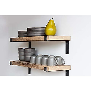 Urban Legacy Deep Shelves | Torched White Oak Modern Hardwood with Full Brackets | High Weight Capacity