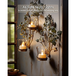 merrynights LED Candles, Tea Lights Candles Battery Operated Bulk, 24-Pack Long-Lasting 200 Hours Flameless Tealight Candles, Realistic Tea Lights for Halloween Christmas Wedding, 1.5'' D X 1.25'' H