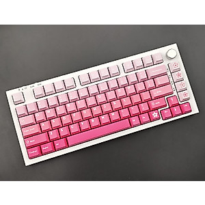 Benemate Peach Blossom Wonderland Upgraded Gradient Keys, 108 Keycap + 30 Keycap Set, Dye-Sublimation PBT Custom Keycaps for DIY Mechanical Gaming Keyboards