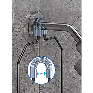 Elbourn Shower Caddy Over Shower Head, Bathroom Hanging Shower Organizer with Hooks, SUS201 Stainless Steel Shower Storage Rack 3 Shelves for Shampoo, Soap and Razor - Black