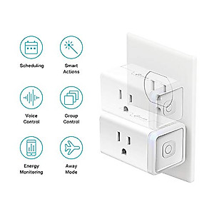Kasa Smart Plug Mini with Energy Monitoring, Smart Home Wi-Fi Outlet Works with Alexa, Google Home & IFTTT, Wi-Fi Simple Setup, No Hub Required (KP115), White – A Certified for Humans Device