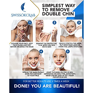 SWISSÖKOLAB Double Chin Reducer V Line Lifting Mask Face Slimming Strap Chin Neck V Shaped Lift Tape Chin Up Patch V Up Contour Tightening Firming