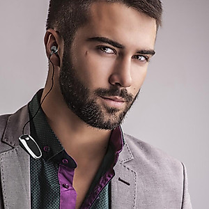 Retractable Wireless Headphone Headset Stereo Earphone lightweight V5.0 Noise Cancelling Mic Clip on Earpiece workout Sports running Business Trucker Driver Music Earbuds For Iphone android Phone