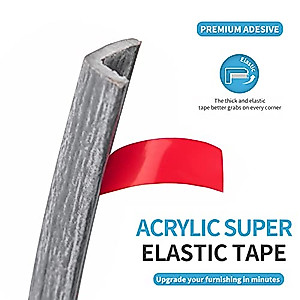 Art3d 20ft Outside Vinyl Corner Trim Peel and Stick for Tile and Wall Edges, Furniture Decoration, Gray Oak