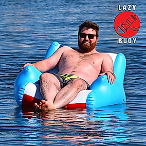 GoFloats Lazy Buoy Floating Lounge Chair with Cup Holders - The Most Comfortable Pool Float Ever