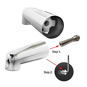 SENTO Slip On Silver Universal Heavy Durable Metal Bathroom Tub Spout Without Diverter, Heavy Duty Metal Bathtub Faucet Without Shower Diverter - 7 Inches 1/2" Copper Pipe, Polished Chrome