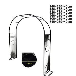 Garden Arch Arbor Metal Trellis Archway Tubular Weatherproof Pergola Wedding Arch, for Roses Support Archway140×230×40cm, 180×230×40cm (Bronze 340x230x40cm)