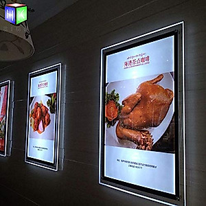 HKSIGN A1 Wall Mounted led Light Box Store Sign Holders Crystal Poster Frame Advertising Display